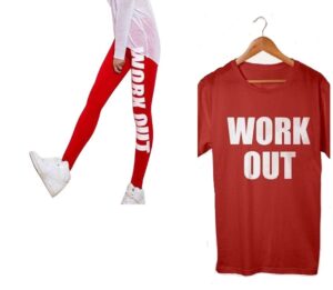 Red Work Out Gym Suit for Women - BOLTON PAKISTAN